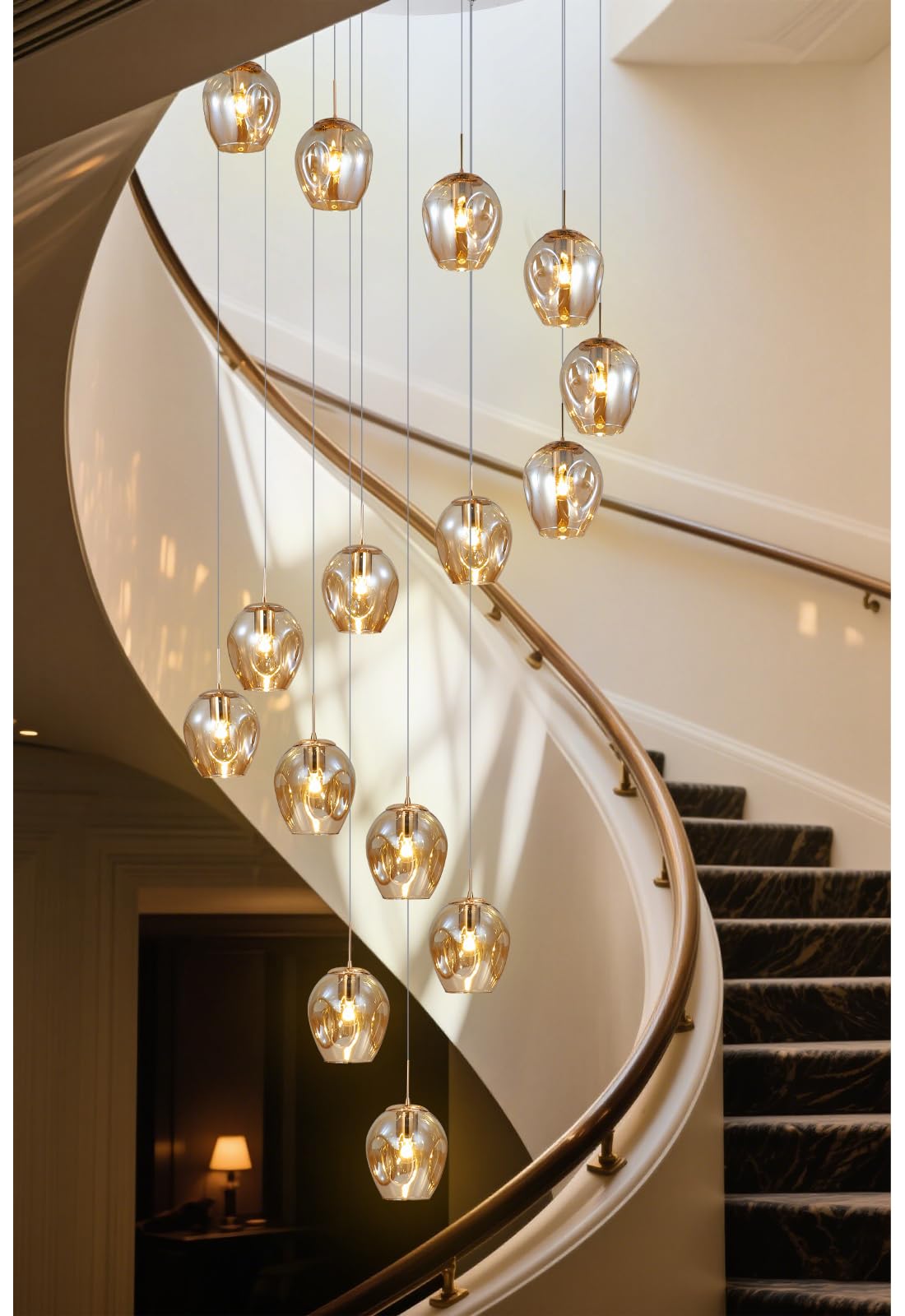 Large Multi Pendant Lights Style Edition Large Tiffany Style Inverted