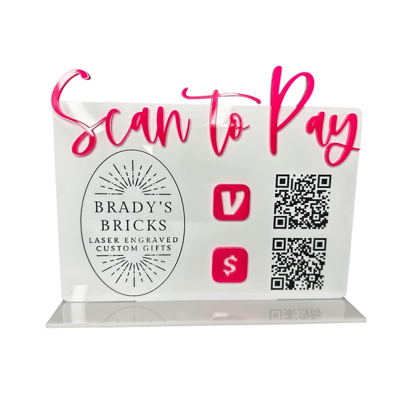 Amazon.com: Custom QR Code Payment Sign - Scan To Pay - Acrylic ...