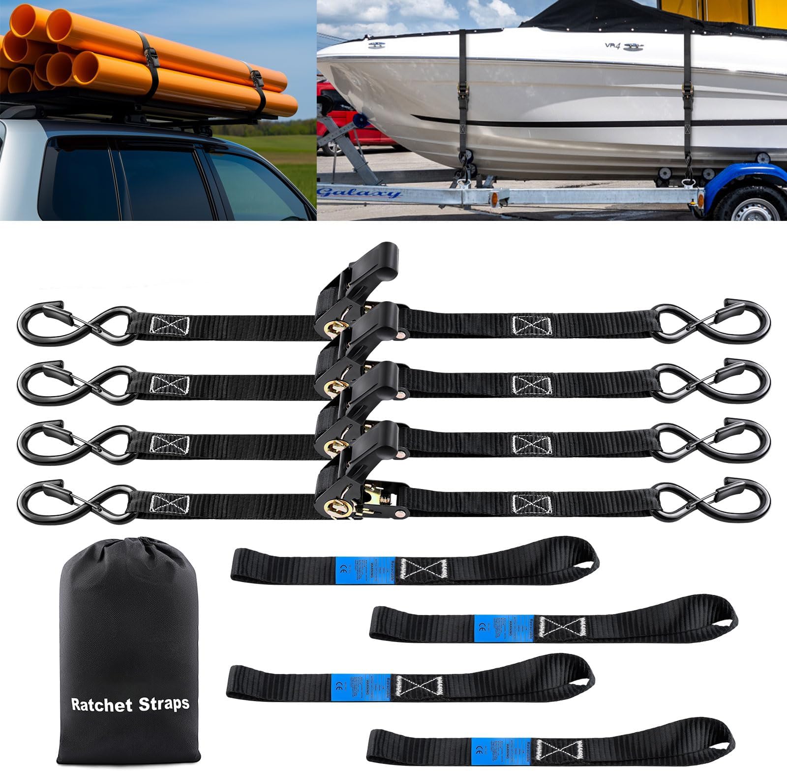 Amazon.com: Gorilla 92002 2 Pk 1" X 16' Self Locking Retractabe Ratchet ...