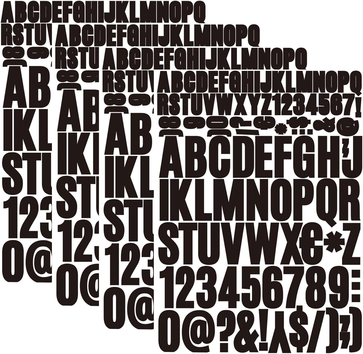 Amazon.com: Qianyu 10 Sheets Black Letter Stickers Mixed Sizes Self ...