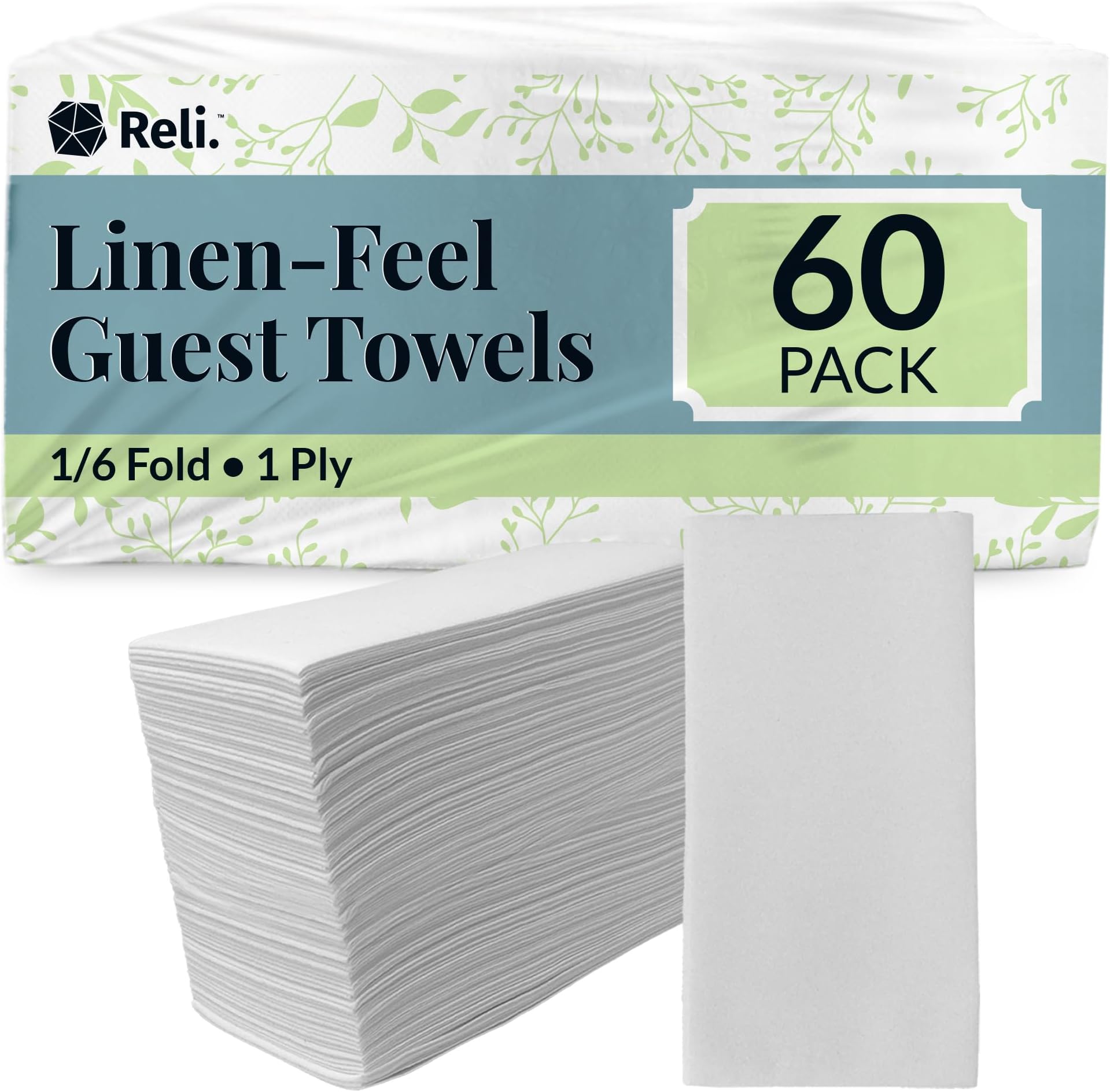 Amazon.com: 100 pack Floral Linen Feel Disposable Bathroom Napkins ...