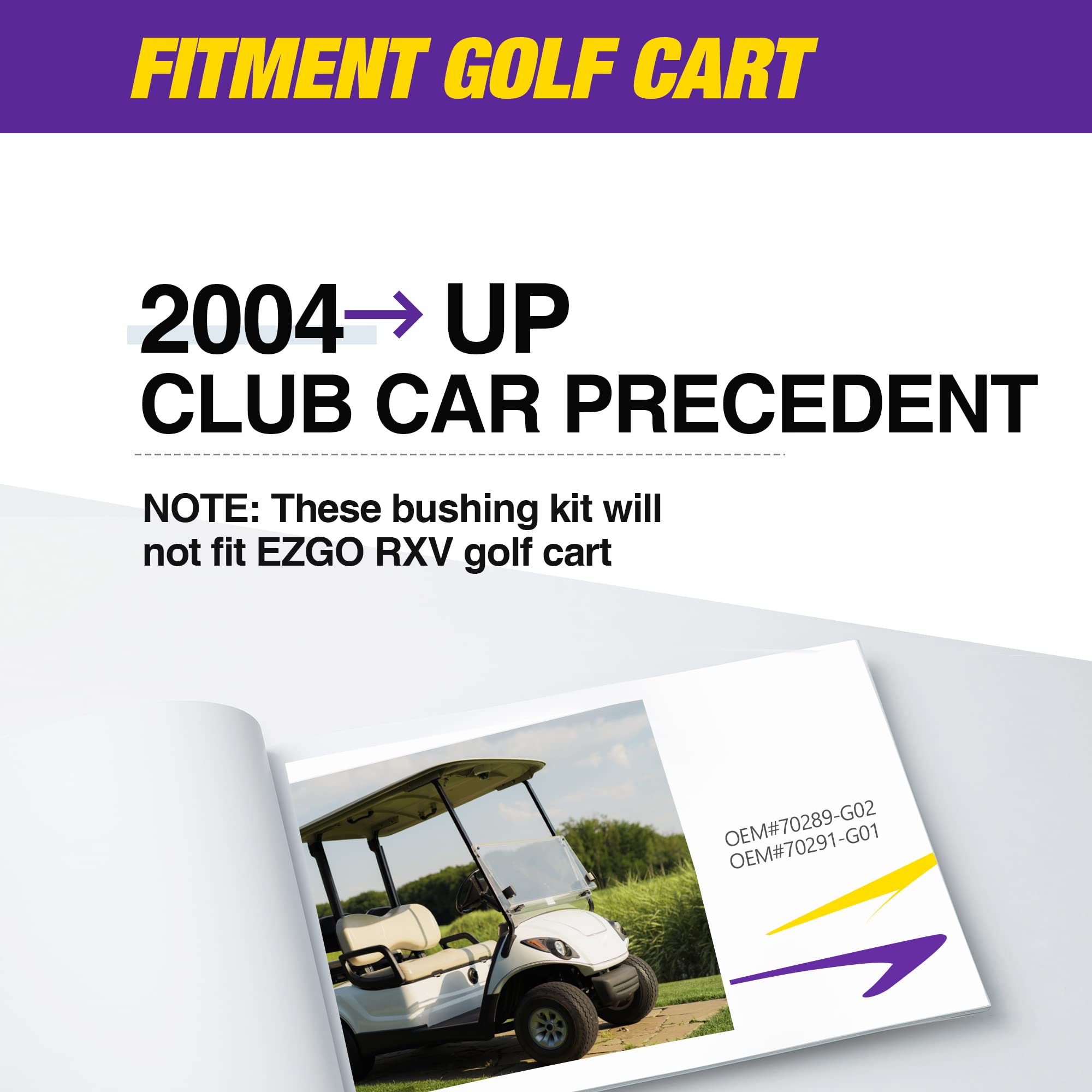 Snapklik.com : Club Car Precedent Rear Bushing Kit, Golf Cart Rear Leaf ...