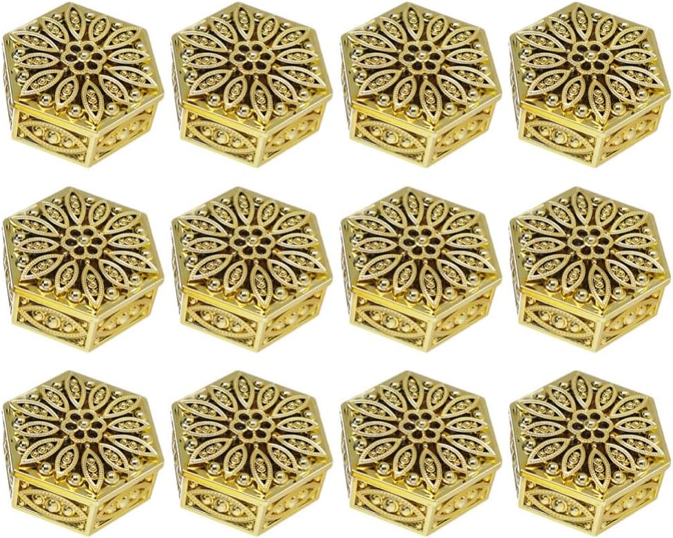 Amazon.com | MAGICLULU 12pcs Golden Hexagon Candy Box European Style ...