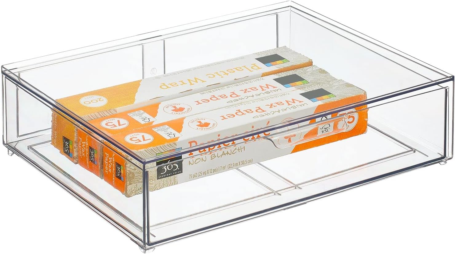 Amazon.com: mDesign Wide Plastic Stackable Kitchen Storage Organizer ...