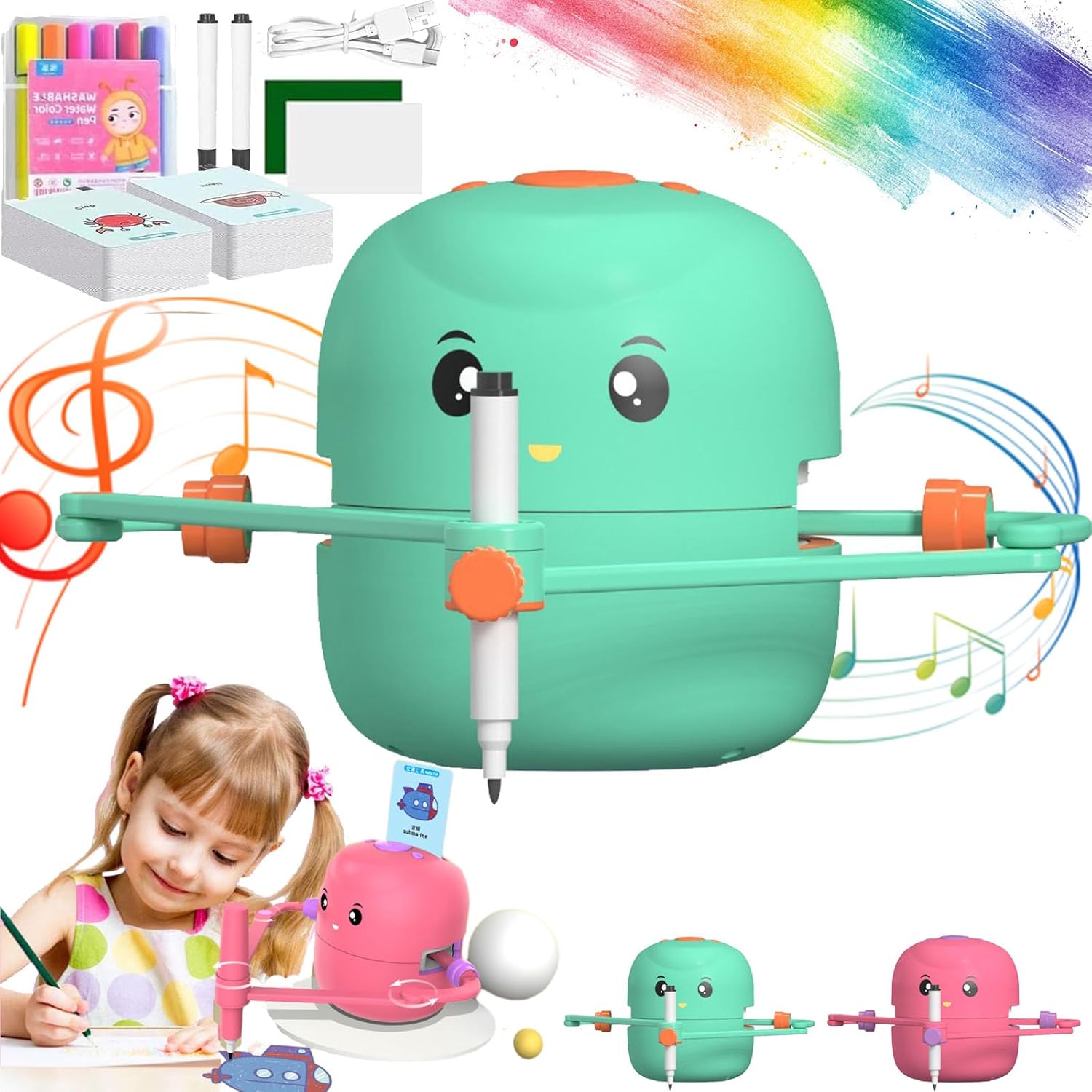 Drawing Robot for Kids with Cards, Magic Robot Drawing, Interactive ...