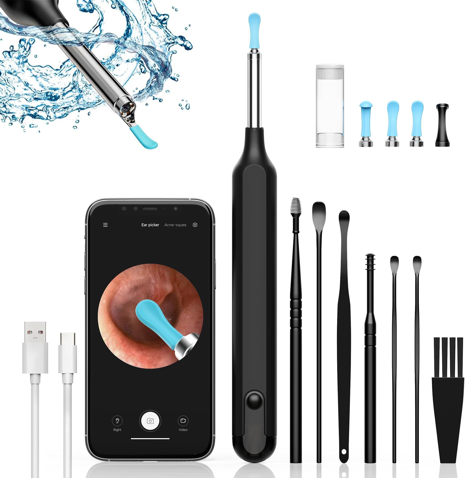 Amazon.com: KAUGIC Ear Wax Removal Tool Camera - Ear Wax Removal Kit ...