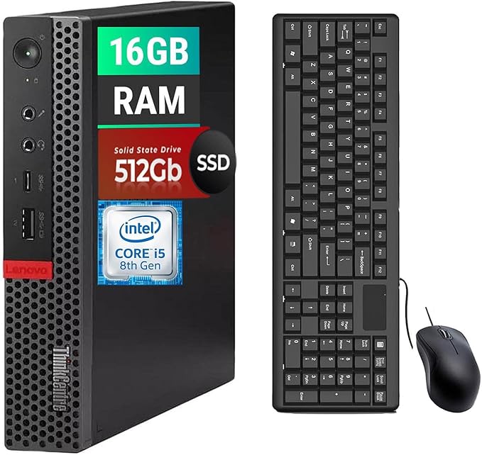 Lenovo ThinkCentre M920Q Tiny Desktop Computer, Intel Core i5-8500T 2 ...