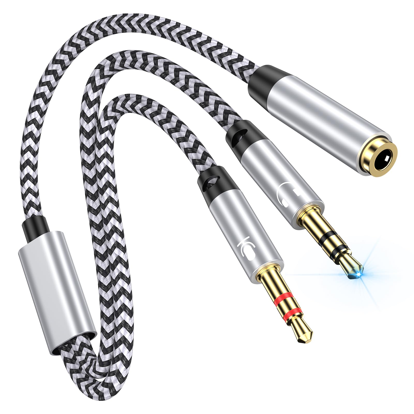 Amazon.com: PC Headphone Splitter for Computer 3.5mm Female to 2 Dual 3 ...