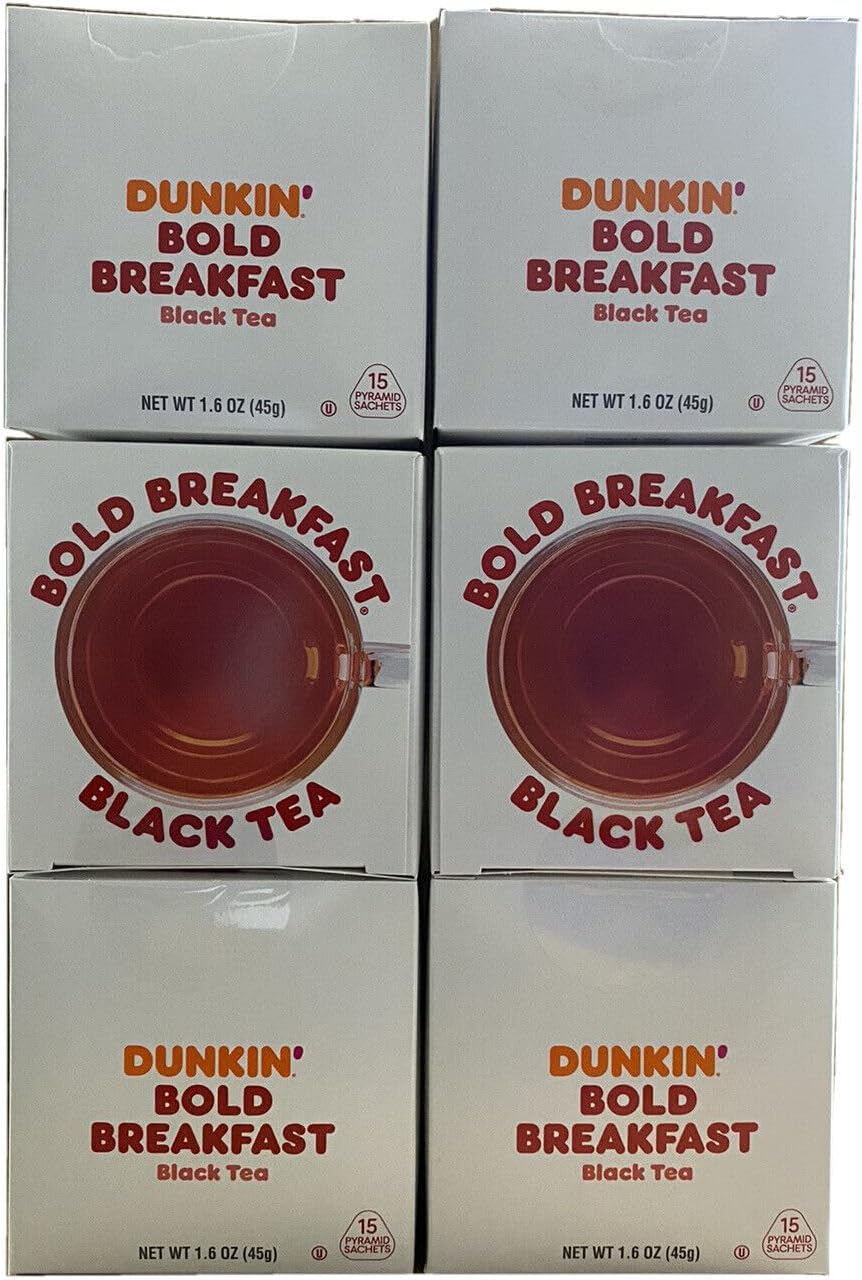 Amazon.com : Dunkin Donuts Bold Breakfast Black Tea 6 Box (90 Tea Bags ...