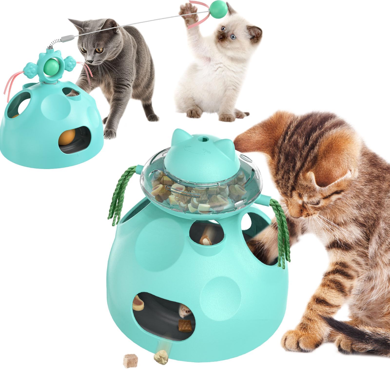 Amazon.com: SEVENKA Cat Toys, 4in1 Interactive Kitten Toy, Fluttering ...