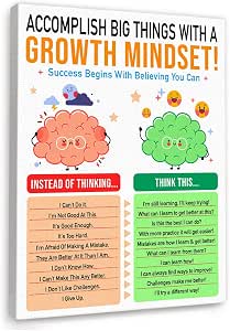 Amazon.com: Growth Mindset Wall Decor,Mental Health Wall Art Canvas ...