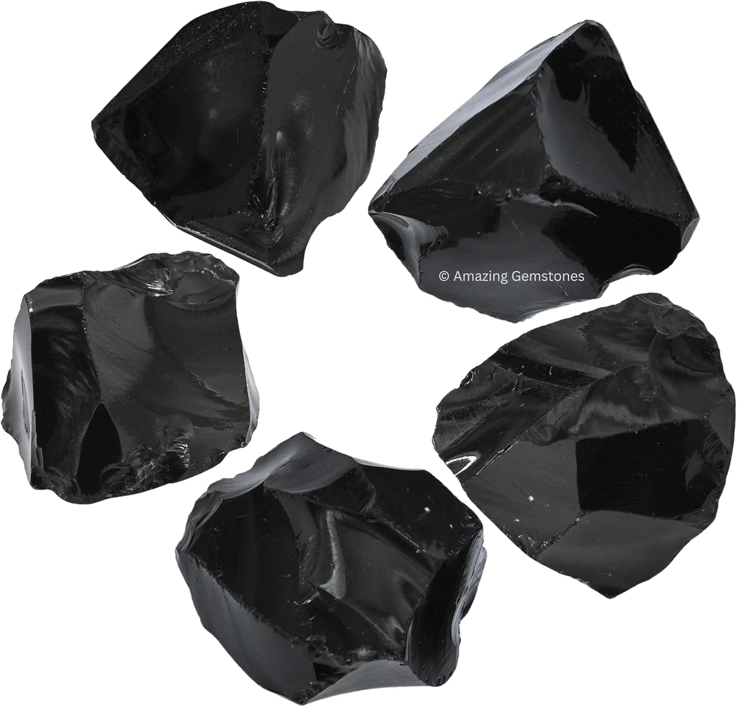 Amazon.com: Black Obsidian Raw Crystals and Healing Stones, Natural ...