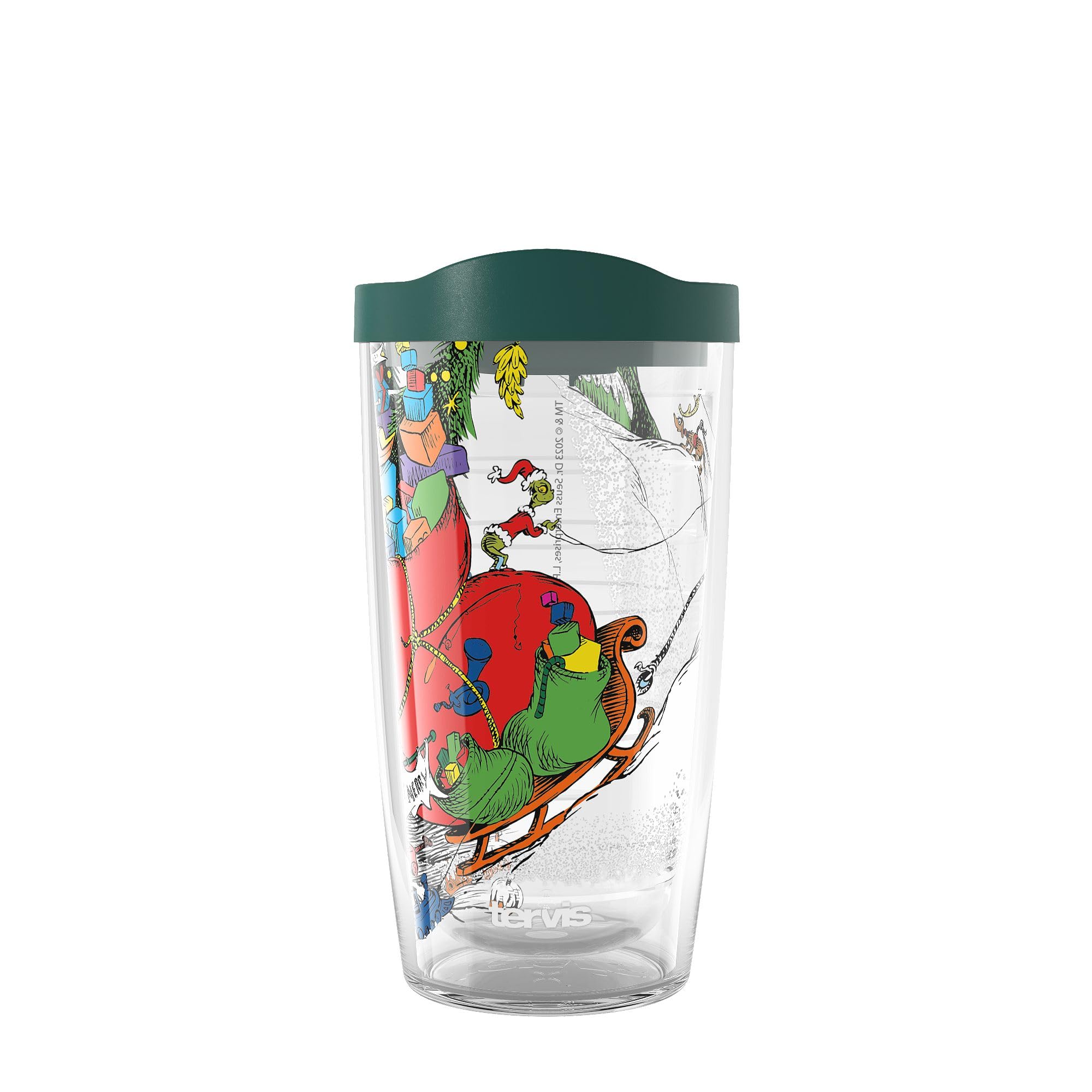 Amazon.com | Tervis Dr. Seuss Grinch All Packed Up Made in USA Double ...