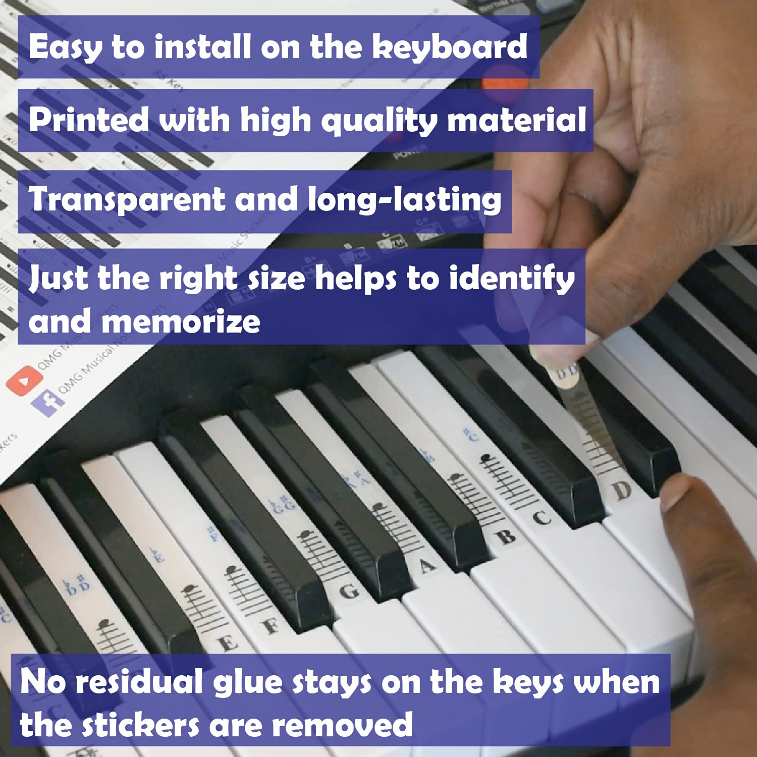 Snapklik.com : QMG Piano And Keyboard Stickers And Complete Piano Music ...