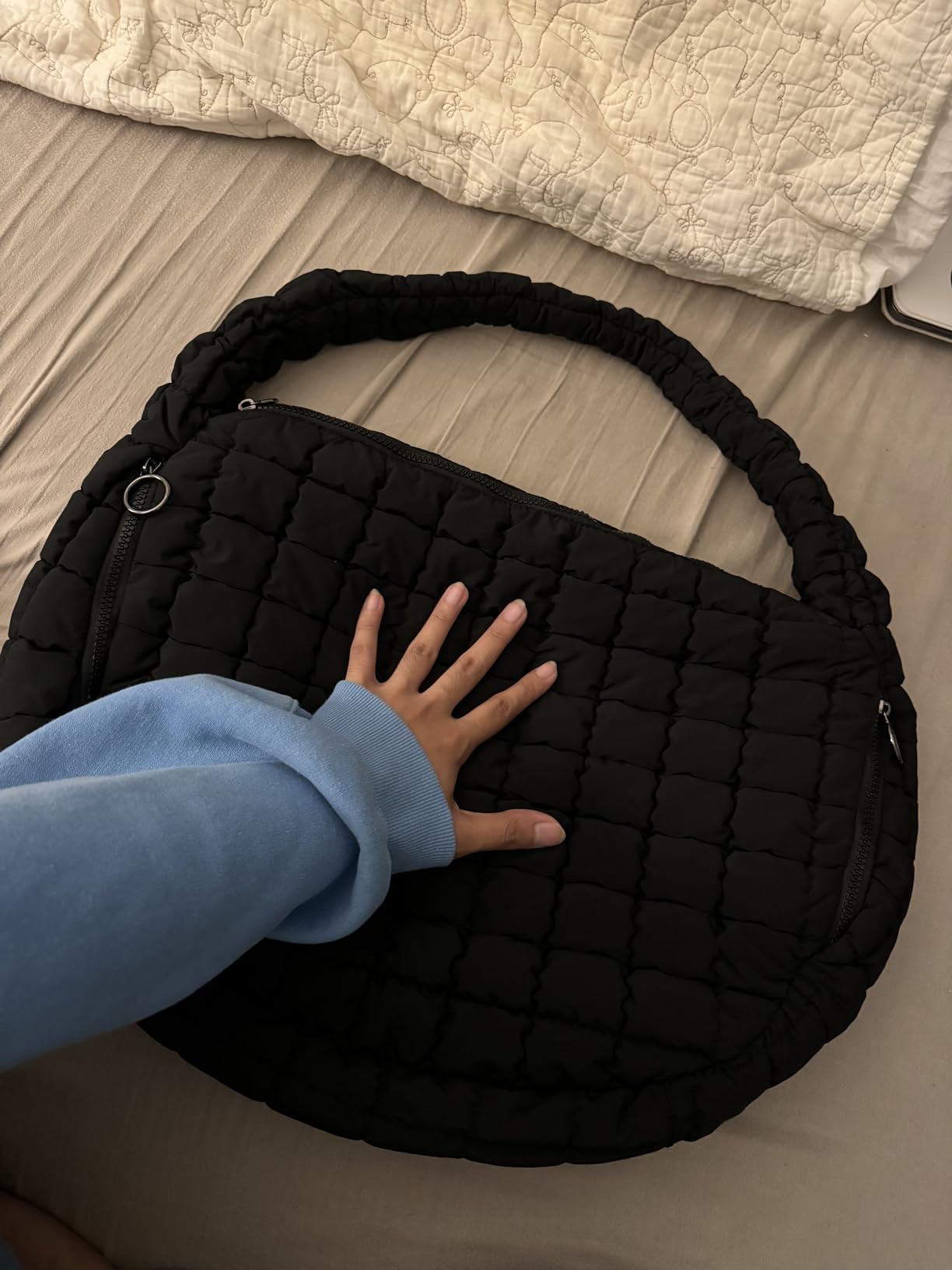 $7/mo - Finance Juoxeepy Quilted Tote Bag Large Quilted Carryall Puffer ...