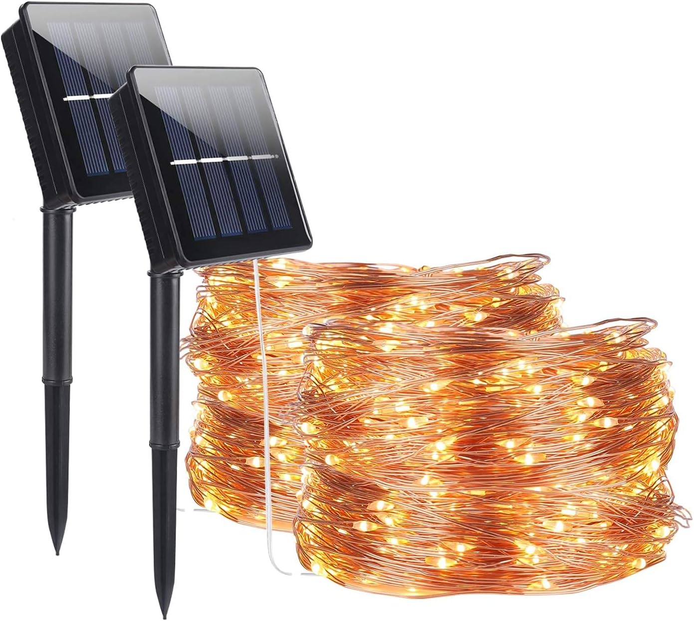 Solar Rope String Lights Outdoor 72Ft 200 Led Waterproof Solar Powered ...