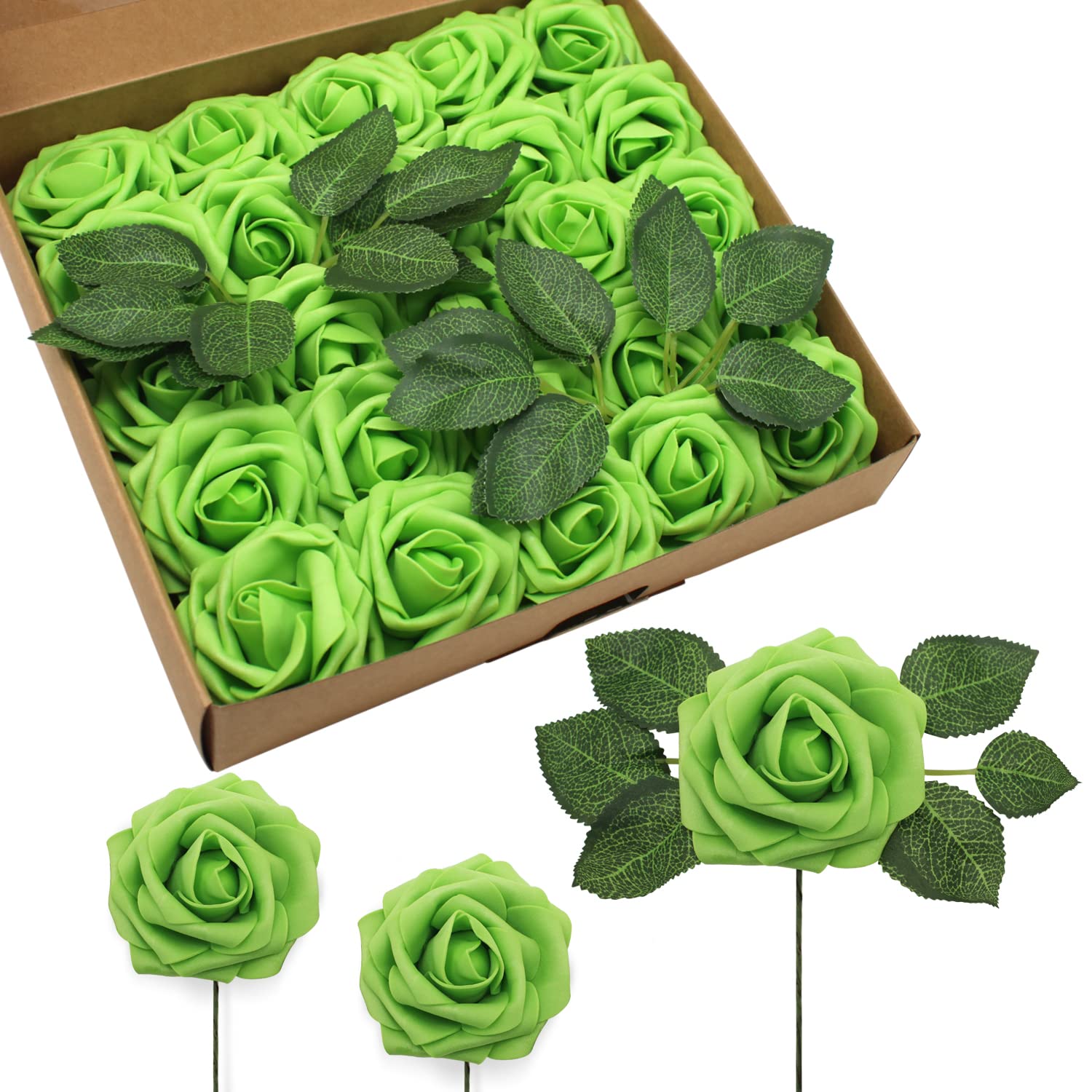 Amazon.com: JOYLEX Artificial Flowers Realistic Roses, 50pcs Real ...