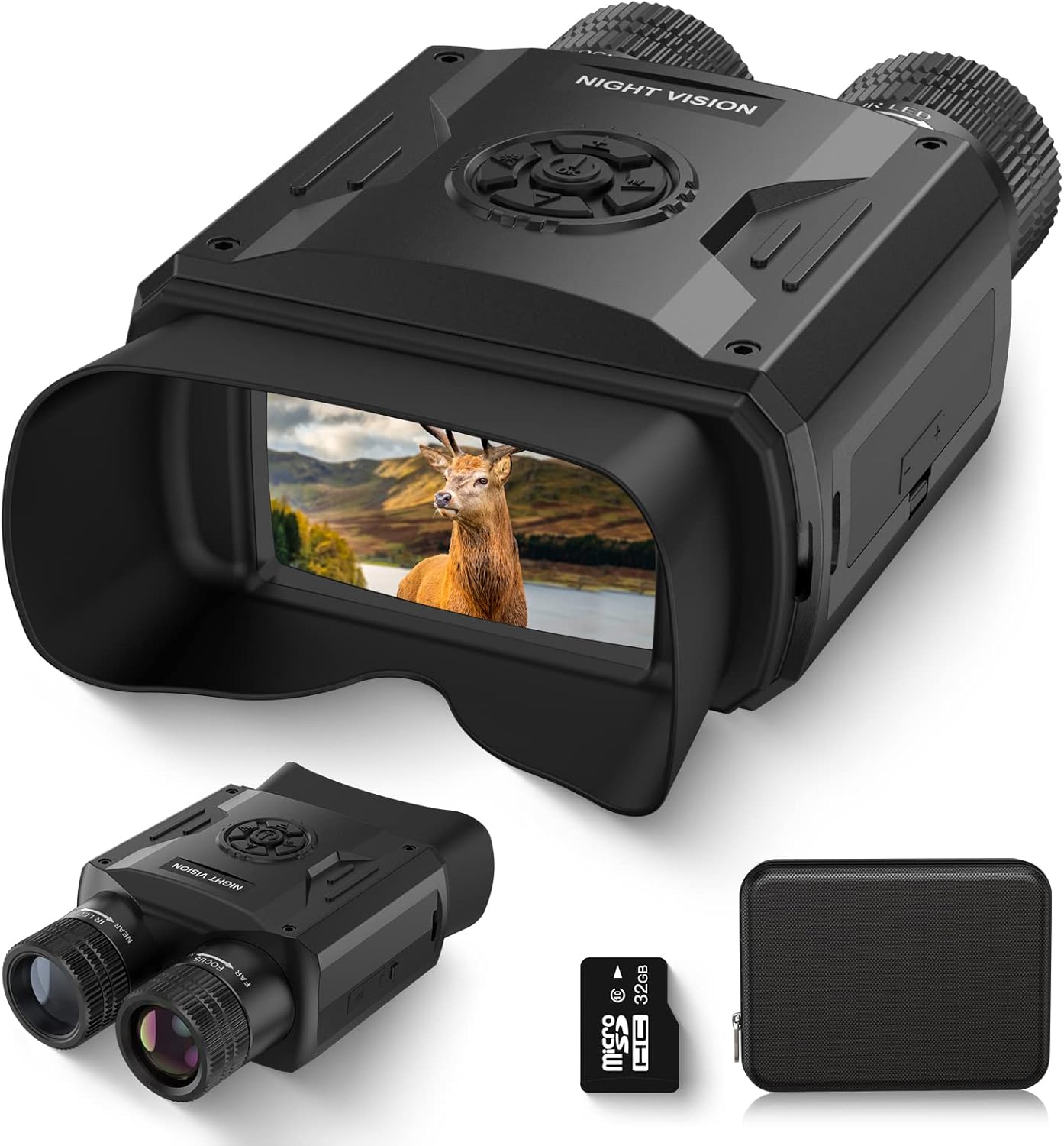 Jumelle Vision Nocturne, Profey Rechargeable 1080P FHD Lunette Vision ...