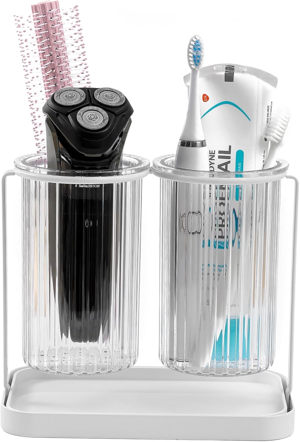 Amazon.com: Toothbrush Holders with Drain Tray, 2 Slots Hanging ...