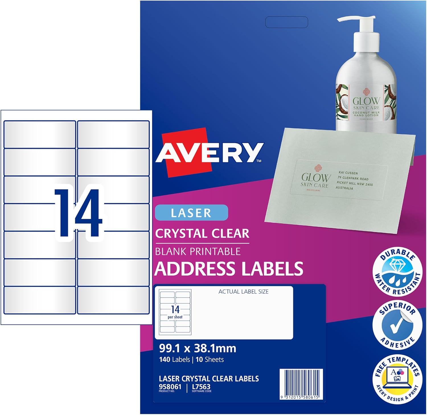 Avery Crystal Clear A4 Address Labels for Laser Printers - Printable ...