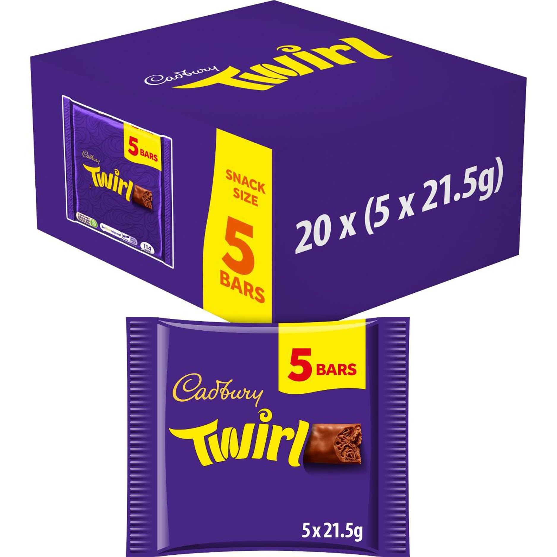 Cadbury Twirl Chocolate Bars, 20 x 107.5g : Amazon.co.uk: Grocery