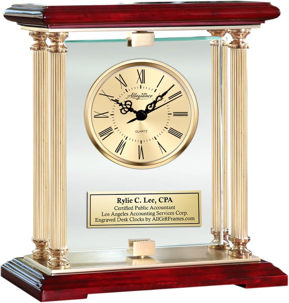 Amazon.com: AllGiftFrames Personalize Desk Clock Mantel Rotating Glass ...