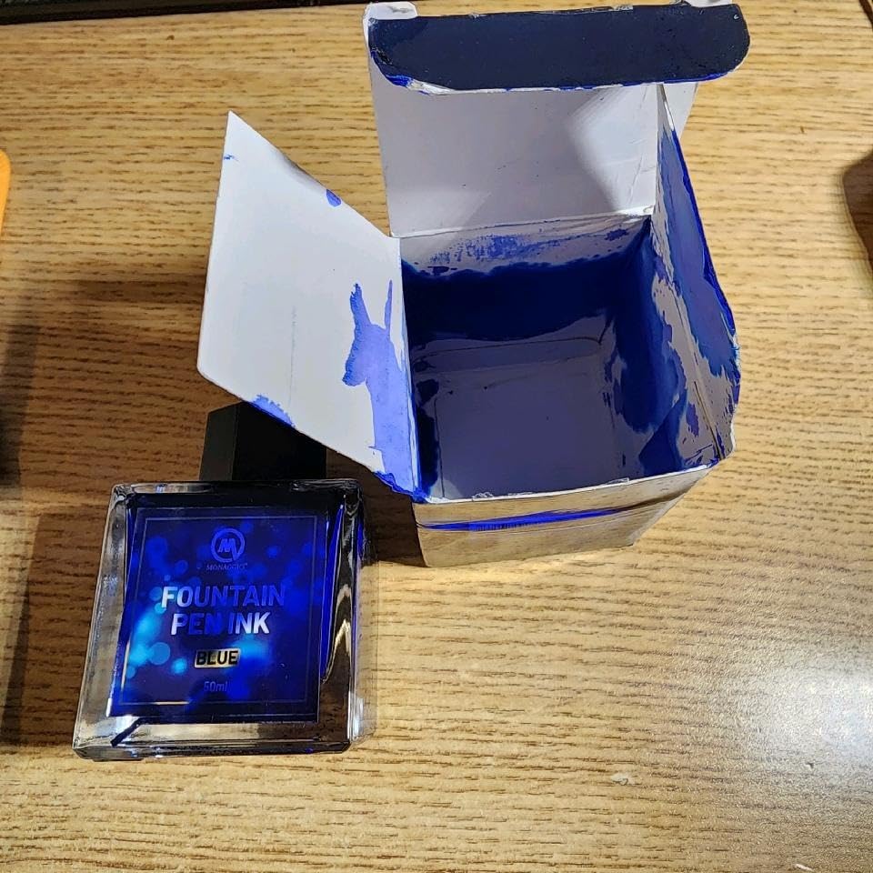 Amazon.com : Vivid Blue 50ml Bottled Ink for Fountain Pens. Perfect for ...