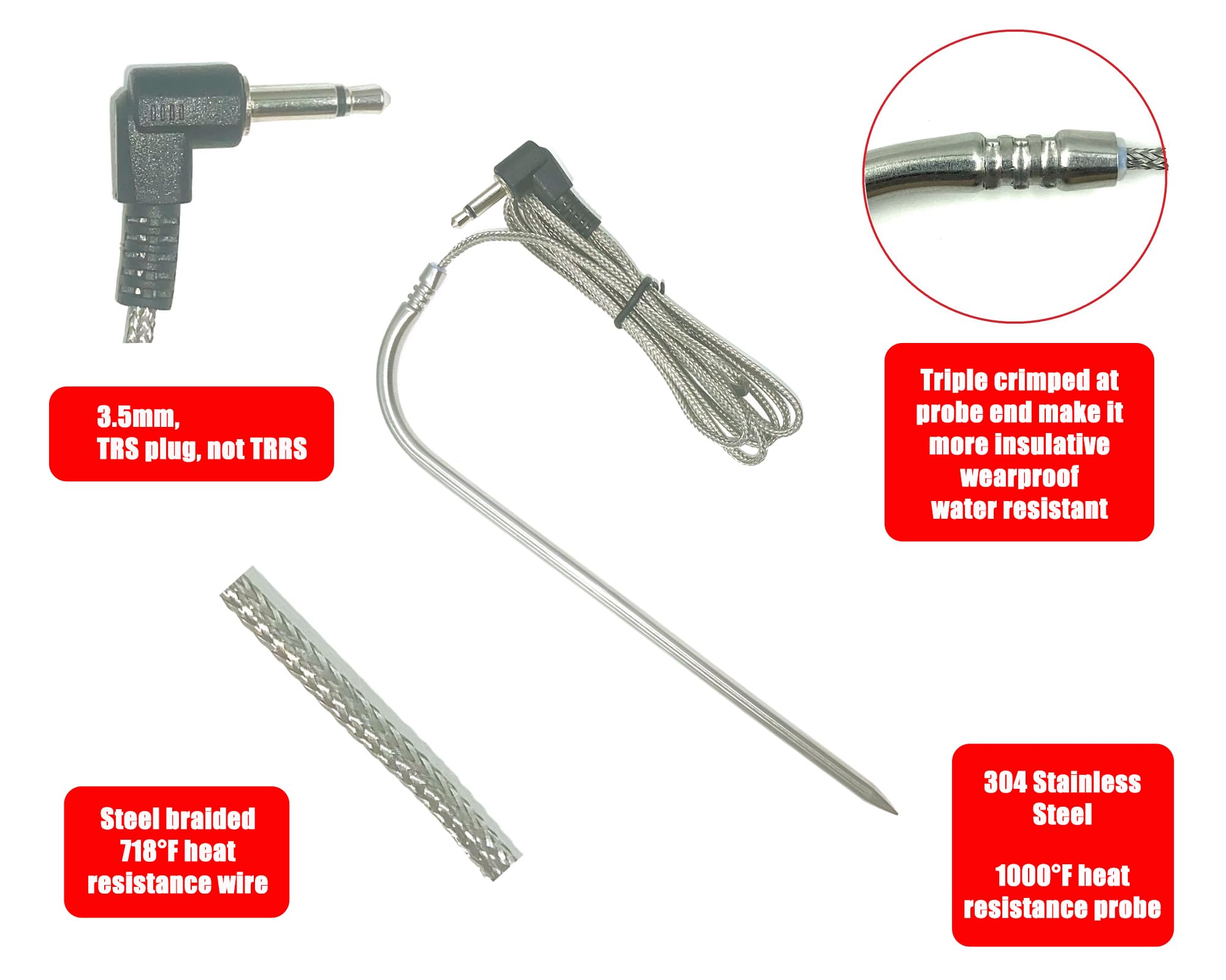 Snapklik.com : Replacement Meat Temperature Probes/Thermometer Sensor ...