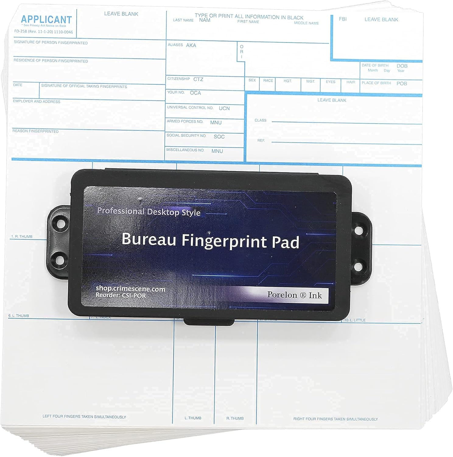 Amazon.com : Crime Scene 250 FD-258 Fingerprint Cards and a Fingerprint ...