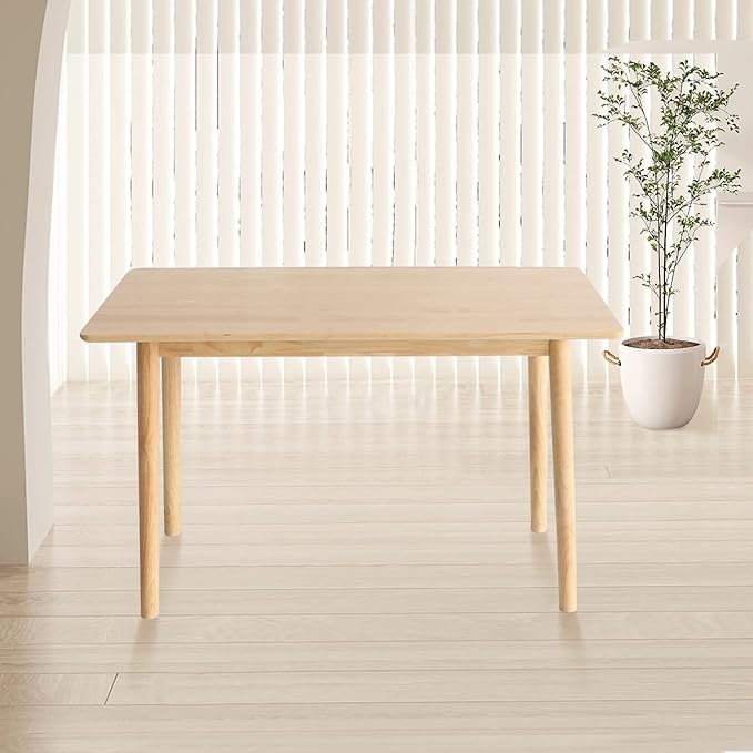seonyou Dining Table Rectangular Modern Kitchen Table, 47" Solid Wood ...
