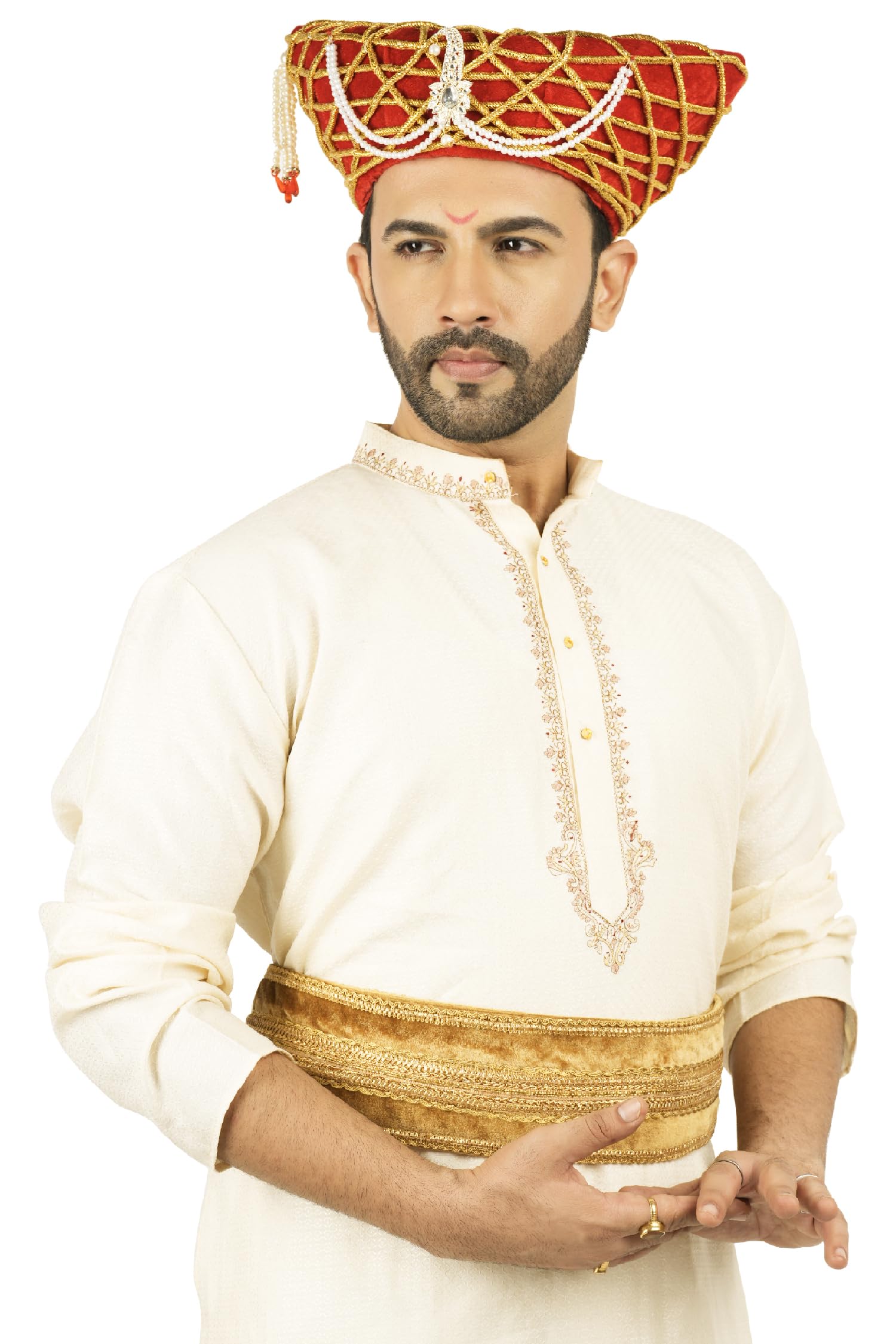 Buy PRIYAKANT SAFAWALA Maharashtra Shindeshahi Pagdi (Topi/Cap/Turban ...