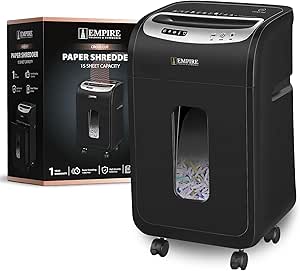 EMPIRE TRADING & COMMERCE Paper Shredder on Wheel 15-Sheet Cross-Cut ...