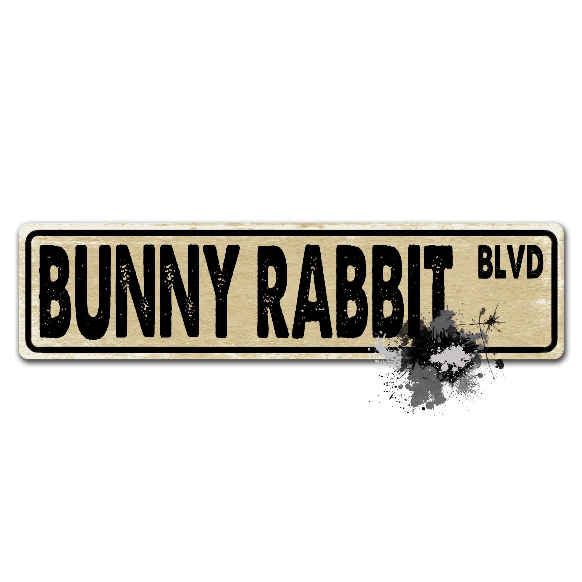 Amazon.com : Vintage Metal Tin Sign Bunny Rabbit BLVD Street Signs Wall ...