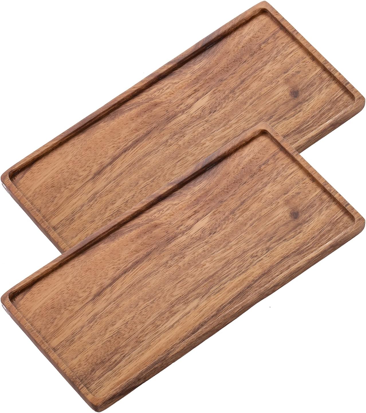 Amazon.com: Bill.F Wood Serving Tray with Handles Rectangular Acacia ...