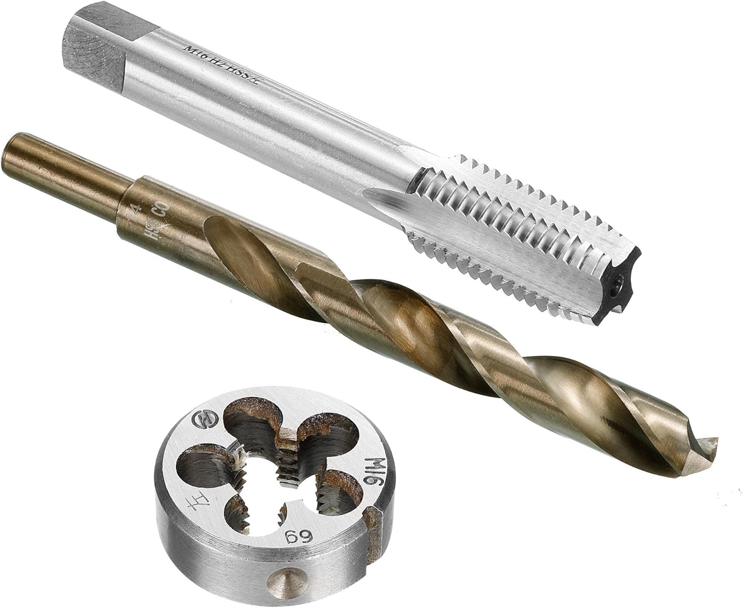 Amazon.com: uxcell Tap and Die and Drill Bit Set, M16 x 2 Left Hand ...