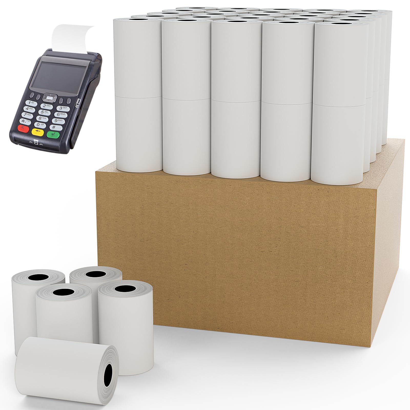57 x 40mm Thermal Till Rolls for PDQ Credit Card Machines (Pack of 50 ...