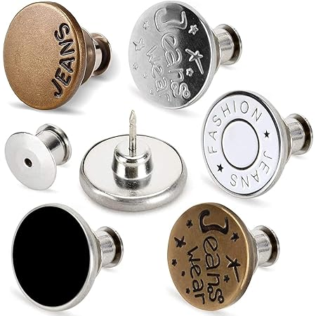 HEAVY DRIVER® 5pcs Detachable Button for Jeans 5 Styles No Sew Metal ...