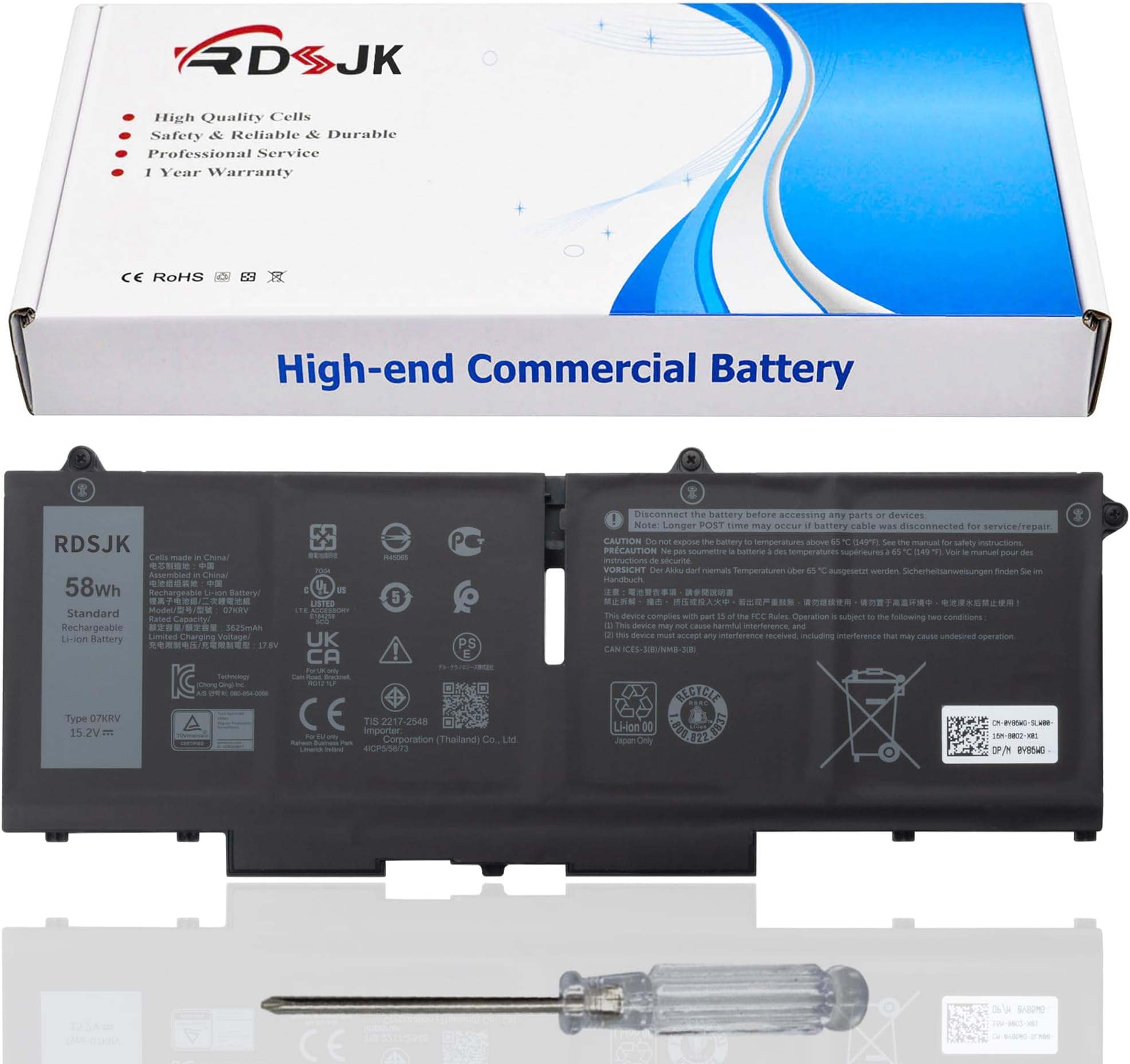 Amazon.com: 07KRV H4PVC Laptop Battery for Dell Latitude 5330 5430 5530 ...