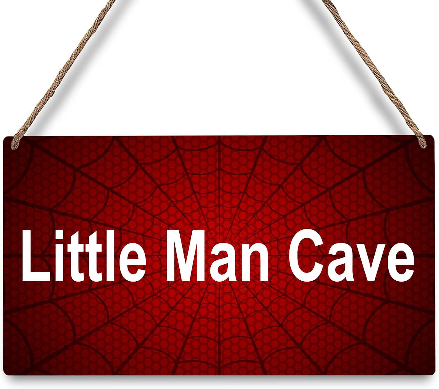 Amazon.com: Mdulftar Red Spider Web Wooden Hanging Sign Little Man Cave ...