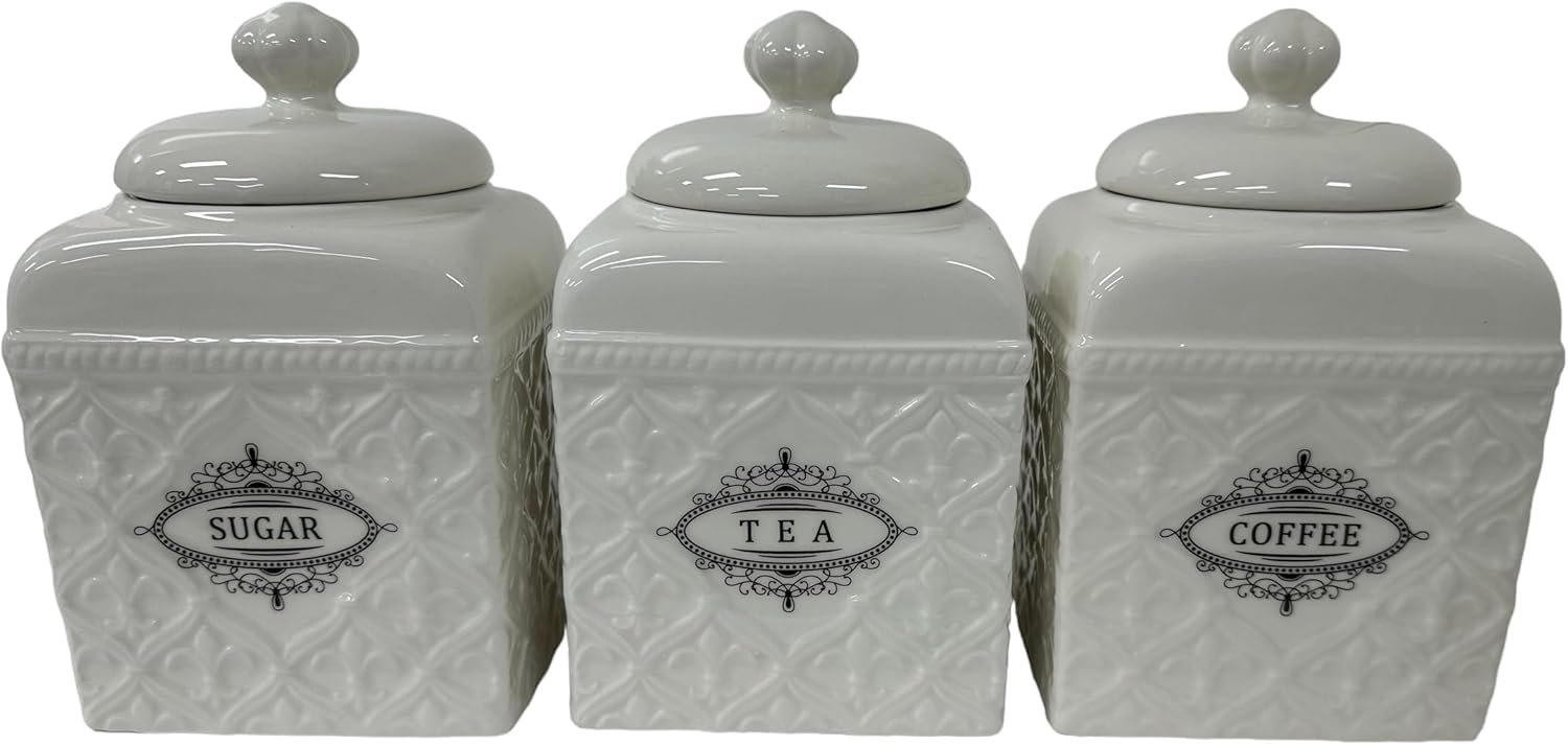 The House of Florence Florentina Set of Three Canister Set for Sugar ...