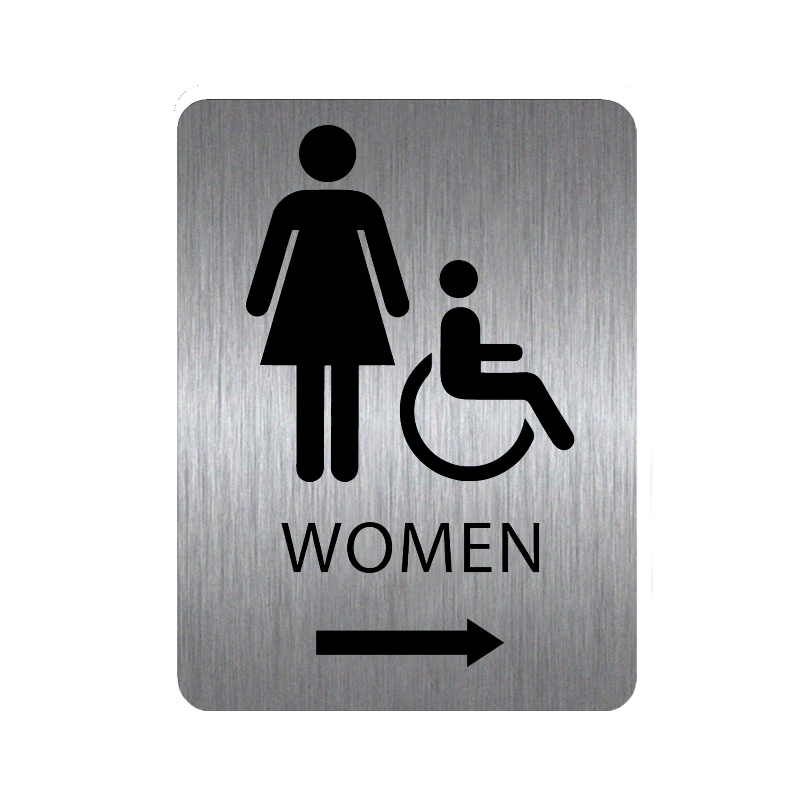 Womens Restroom Sign With Arrow