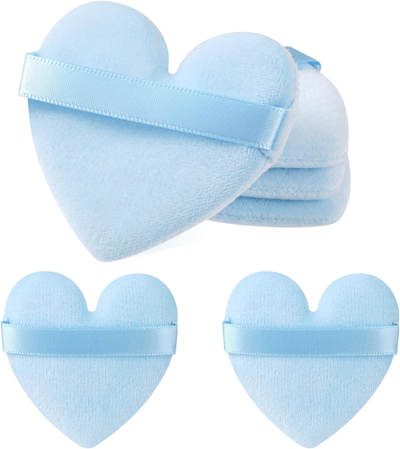 Amazon.com : 6 Pieces Heart Shape Powder Puff, Soft Makeup Puff ...