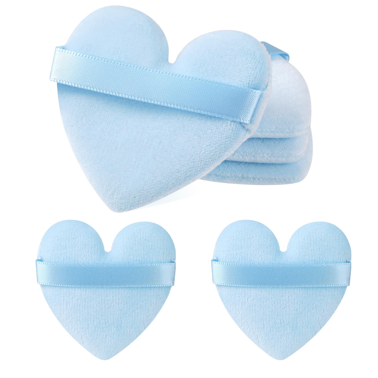 Amazon.com : 6 Pieces Heart Shape Powder Puff, Soft Makeup Puff ...