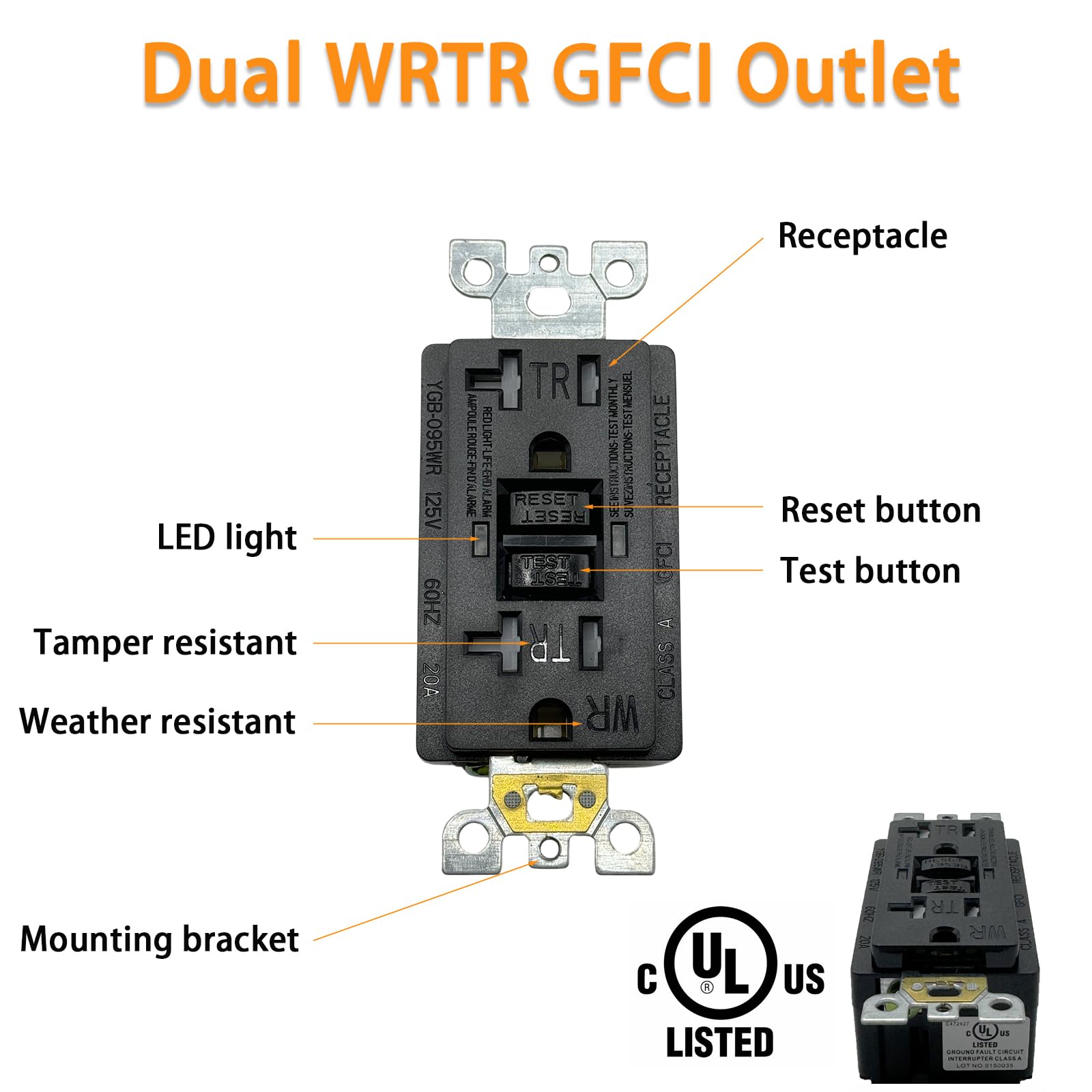Snapklik.com : 20 Amp Outdoor Electrical Outlet Box, Dual 5-20R Self ...