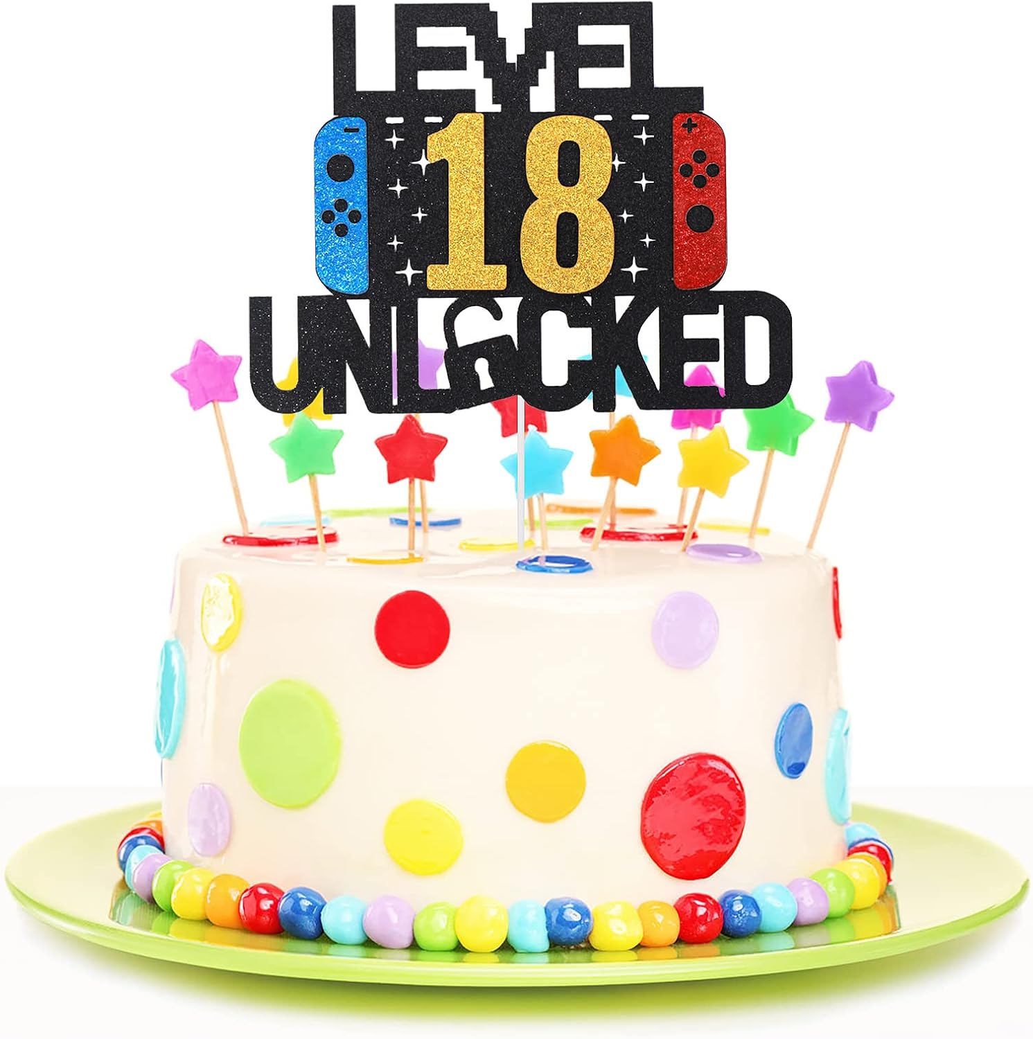 Amazon.com: Prasacco Level Unlocked Birthday Cake Topper DIY Level Up ...