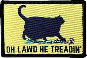Amazon.com: Hilarious Cat and Snake Meme Patches, Oh Lawd He Treadin' Hook and Loop Morale ...