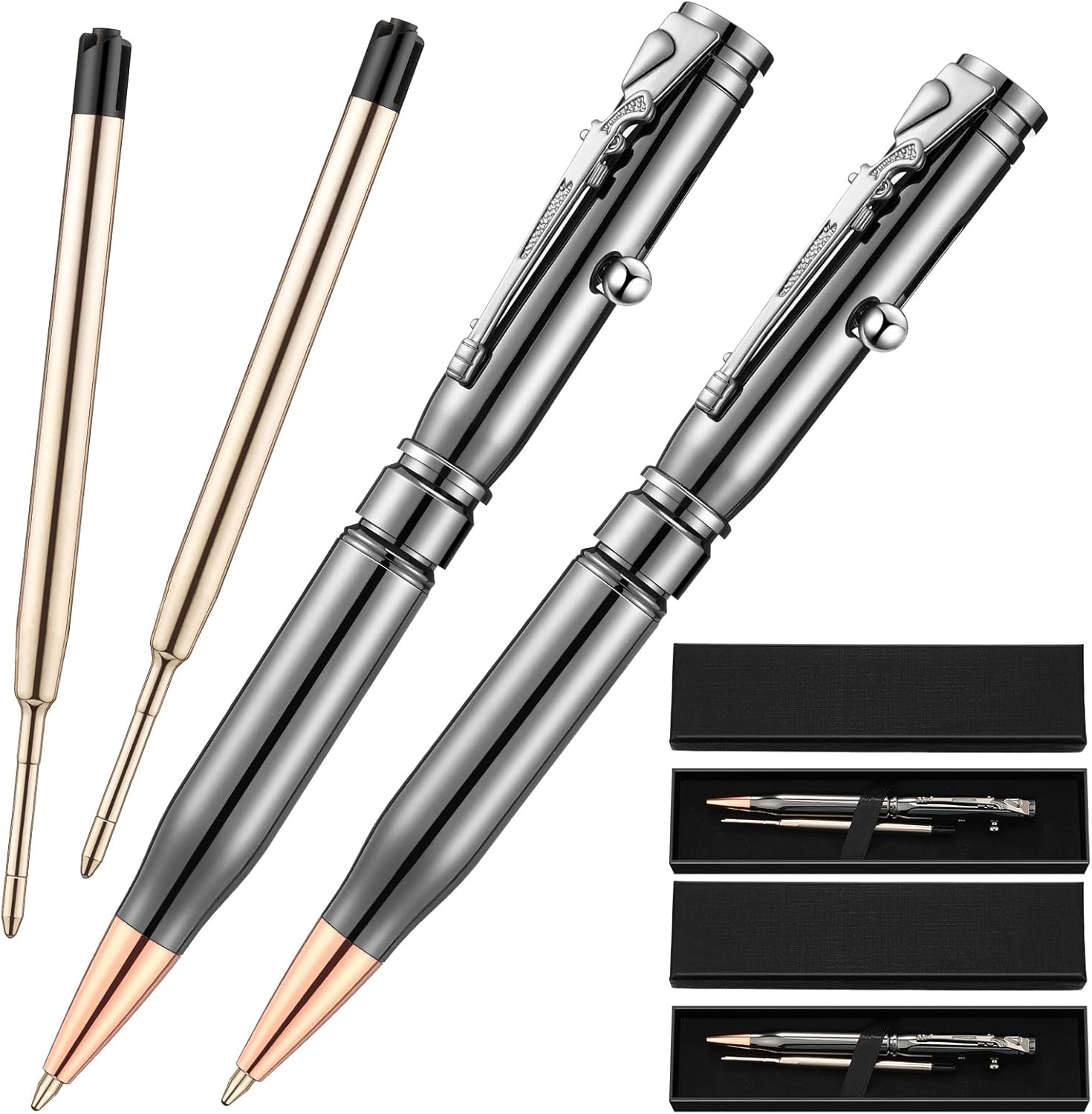 Amazon.com : Bullet Pen 4 Pcs Gun Pen Brass Bullet Pens Bolt Action Gun ...