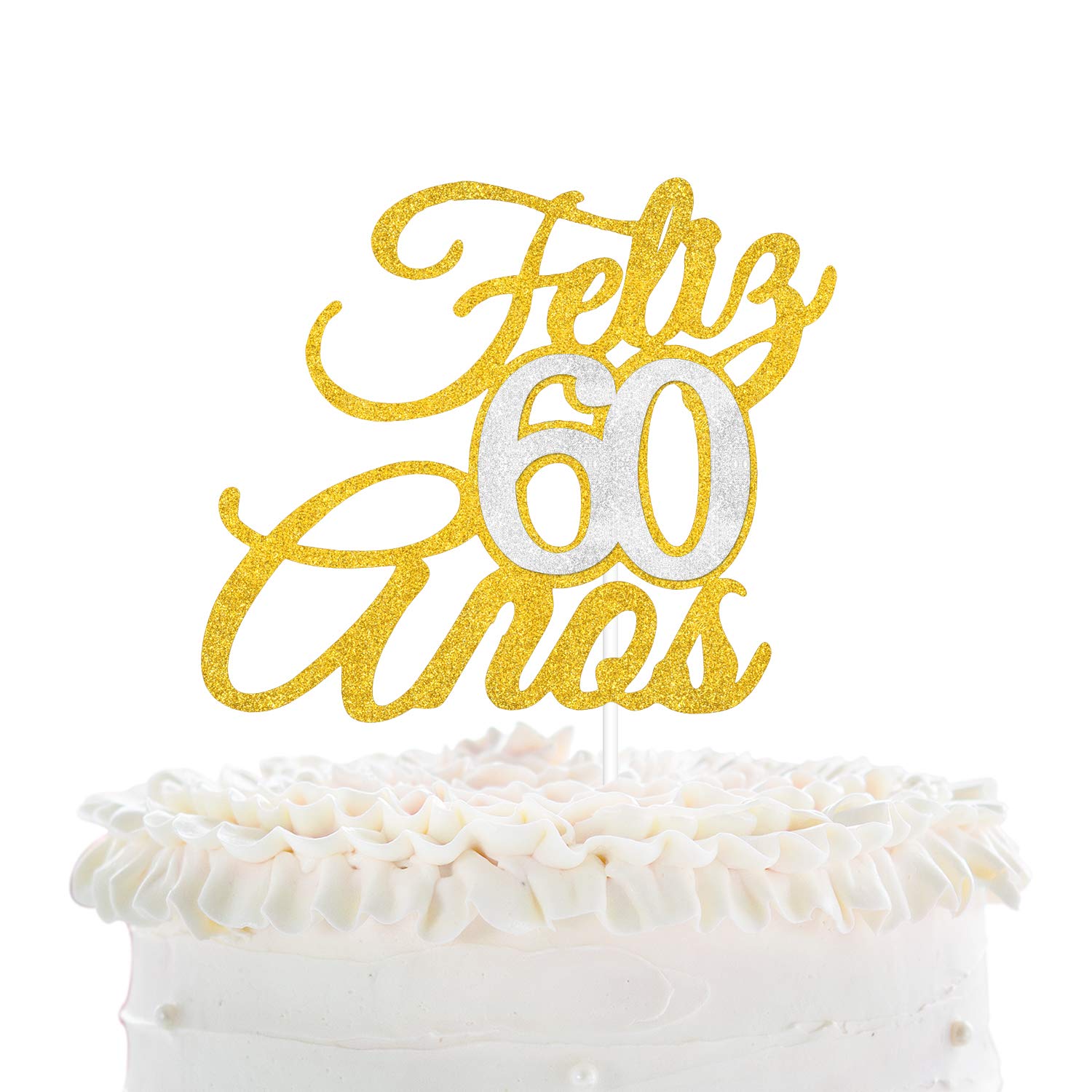 Feliz 60th Anos Wedding Anniversary Cake Topper Happy 60th Birthday ...