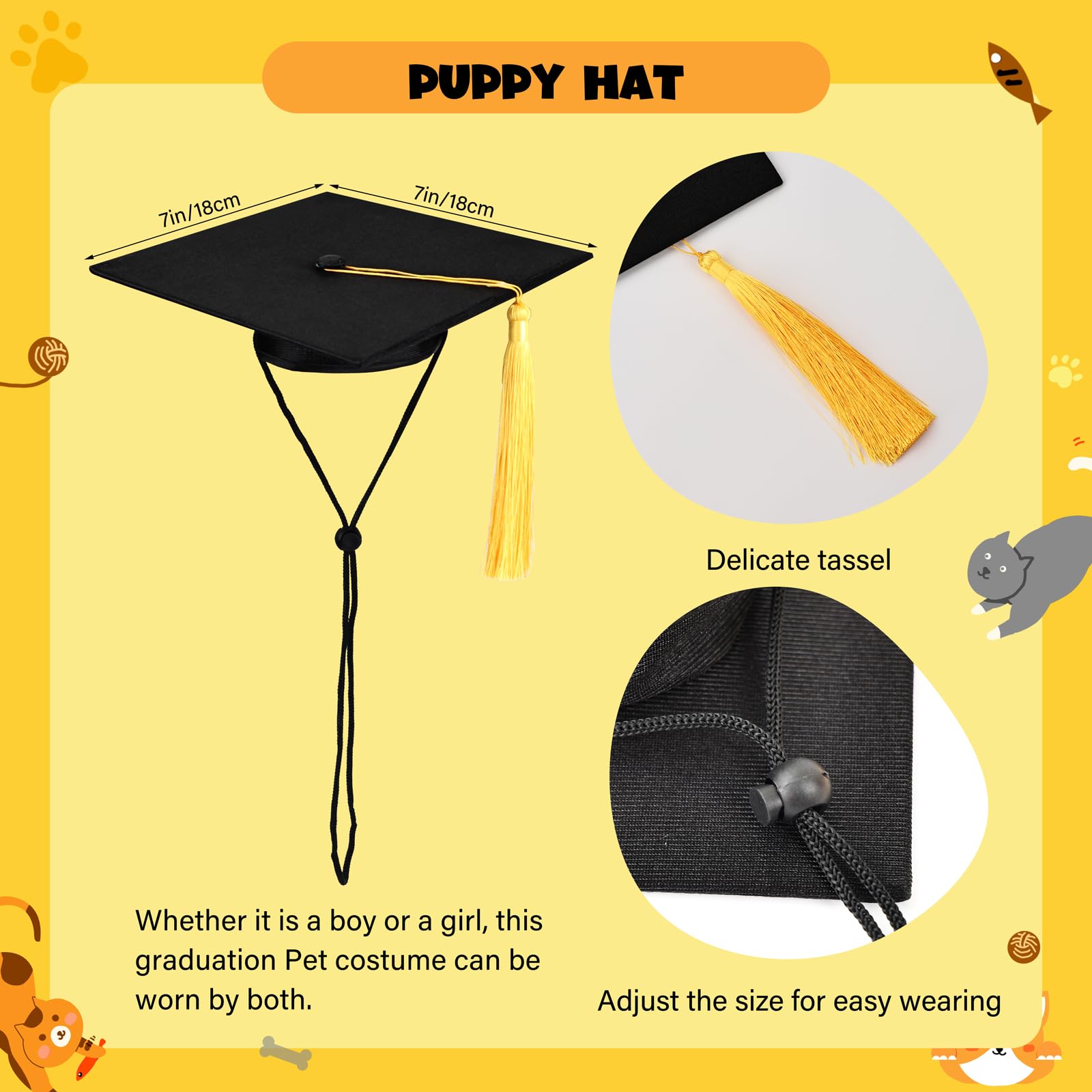 Snapklik.com : Dog Graduation Cap And Gown, Dogs Cats Graduation ...