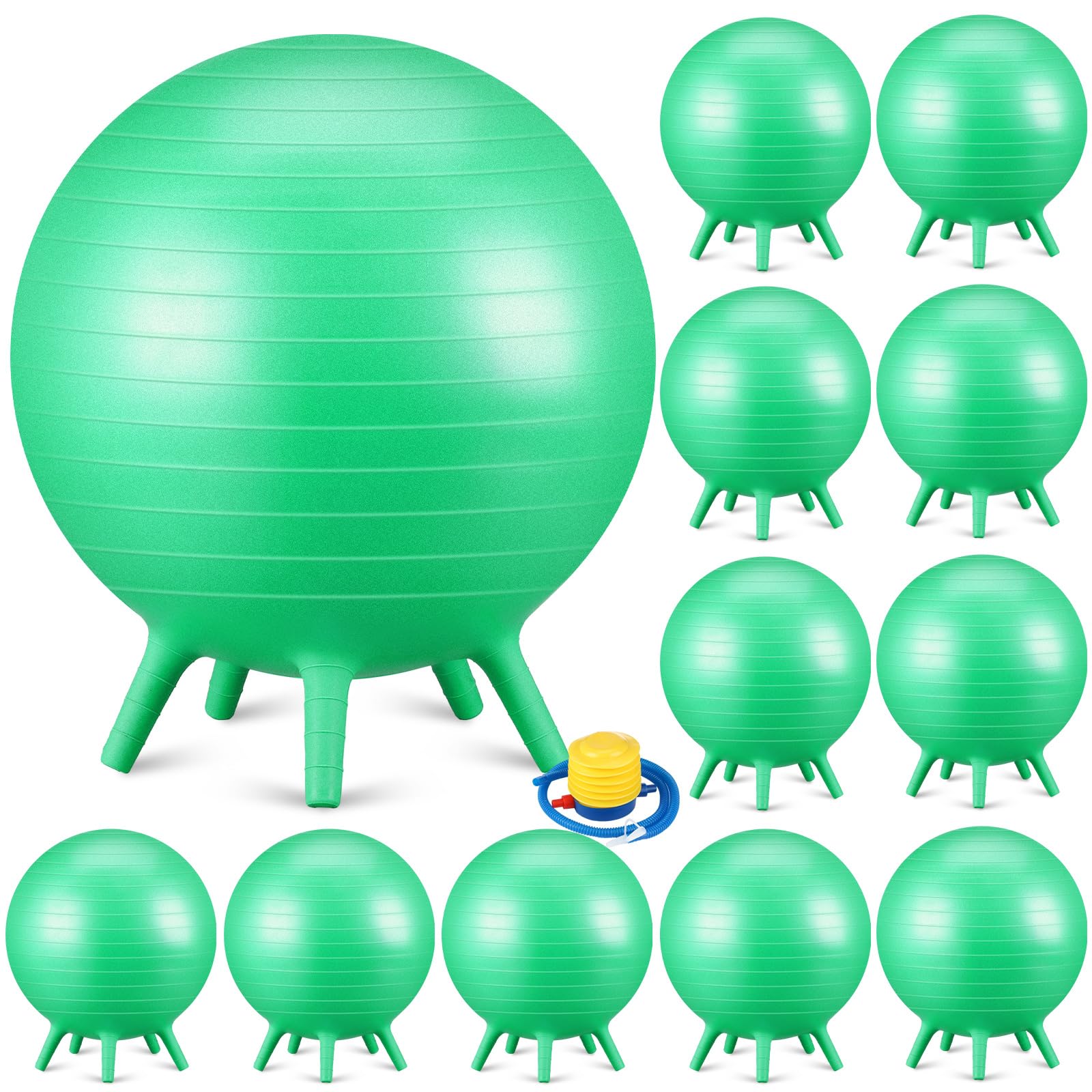 12 Pack Chair Ball with Feet Yoga Ball Chairs for Kids Stability Ball ...